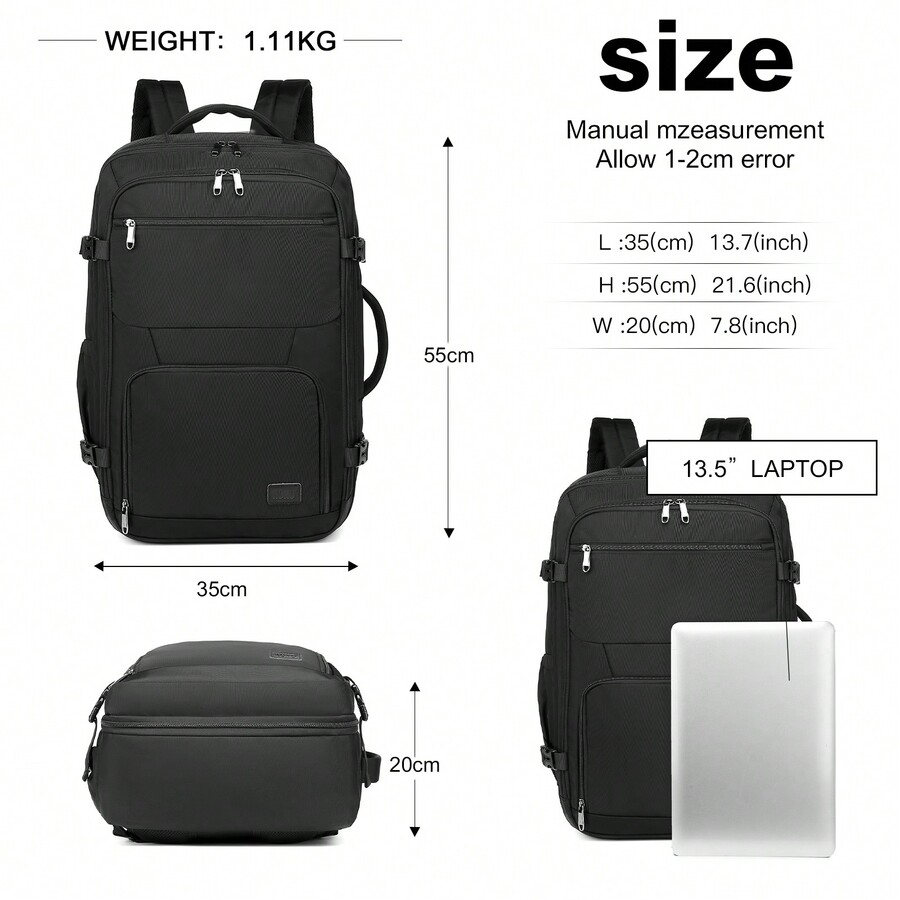 38L Multifunctional Travel Backpack - 55x35x20cm Large Capacity Hand ...
