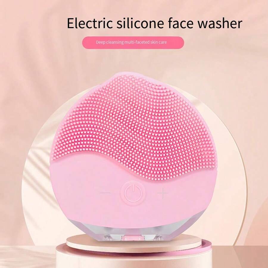 Cepillo eléctrico de silicona para limpieza facial, limpiador de poros y exfoliador facial para ...