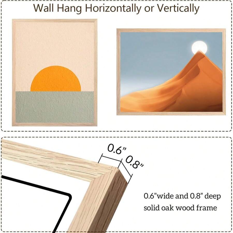 Picture Frame Natural Wood: Light Solid Oak For Sturdy Wooden Frames ...