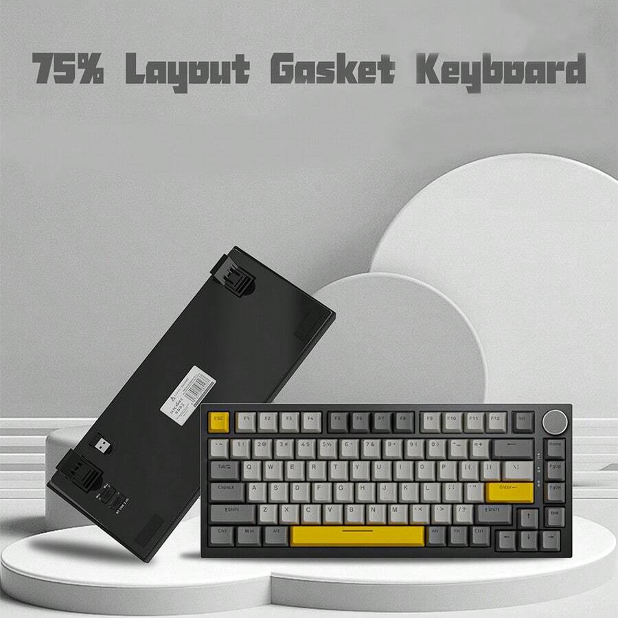 AJAZZ AK820 Customized Mechanical Keyboard RGB DIY Five-Layer Silencer ...