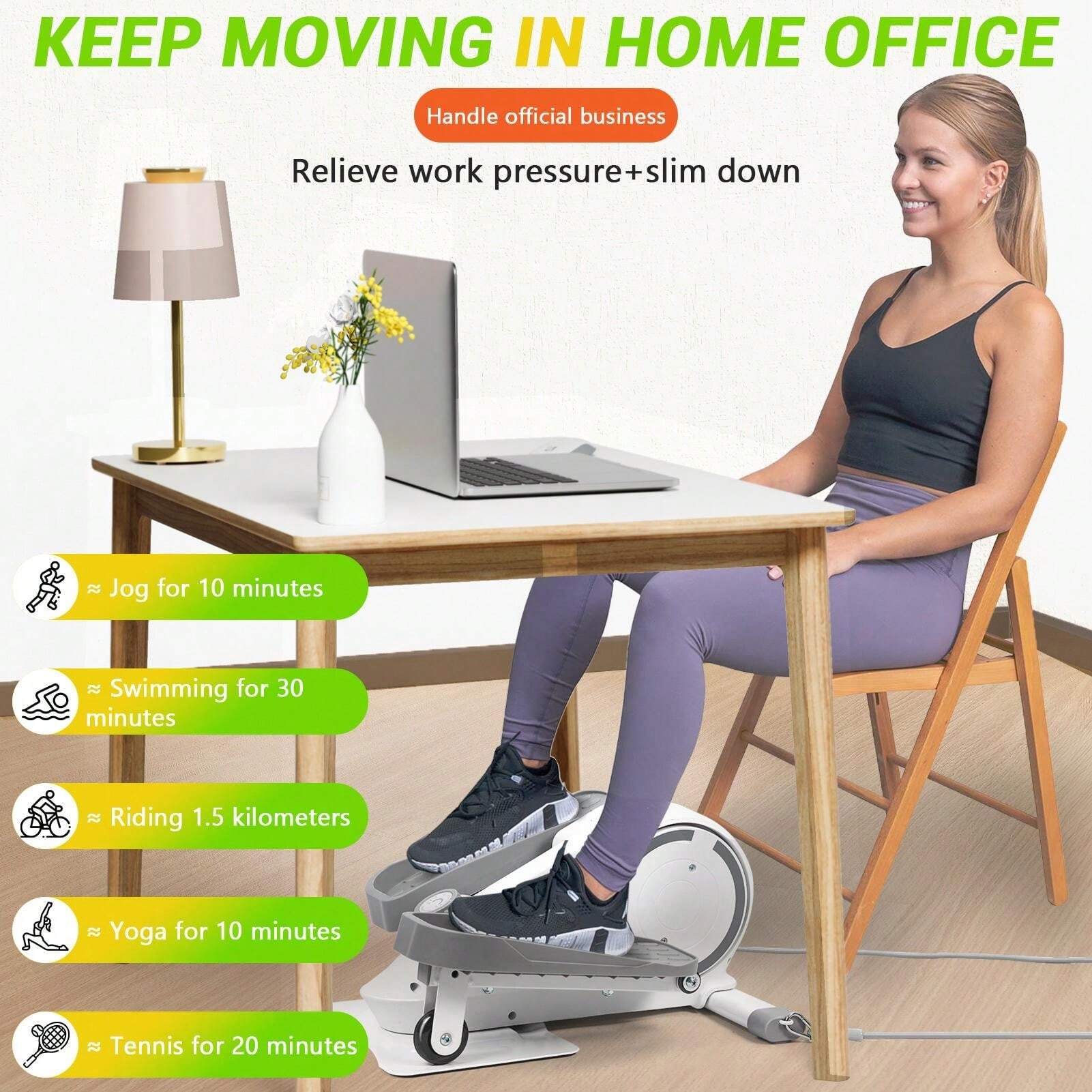 Stair Stepper, Magnetic Portable Ellipse Leg Exerciser, Under Desk Bike ...