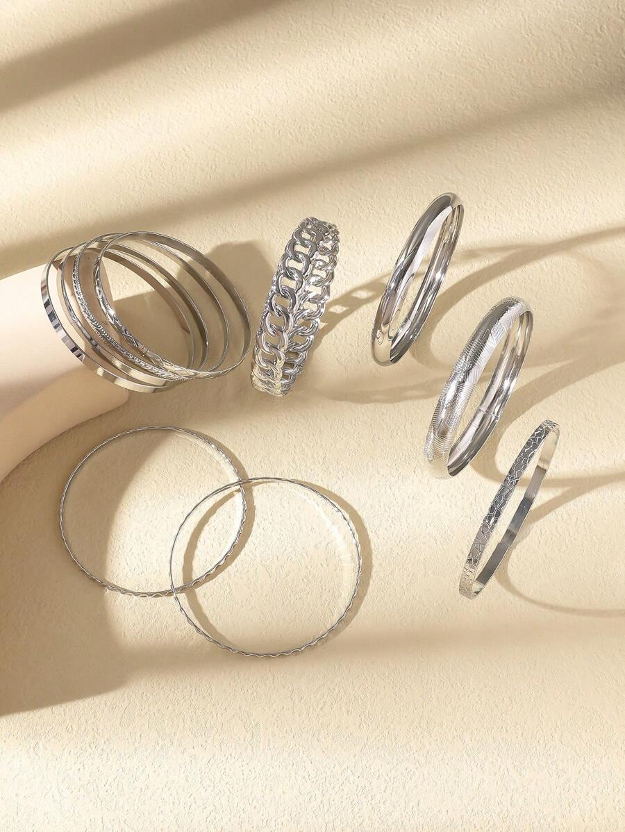 10 Pieces Of European And American Retro Simple Women Bracelets Gold ...