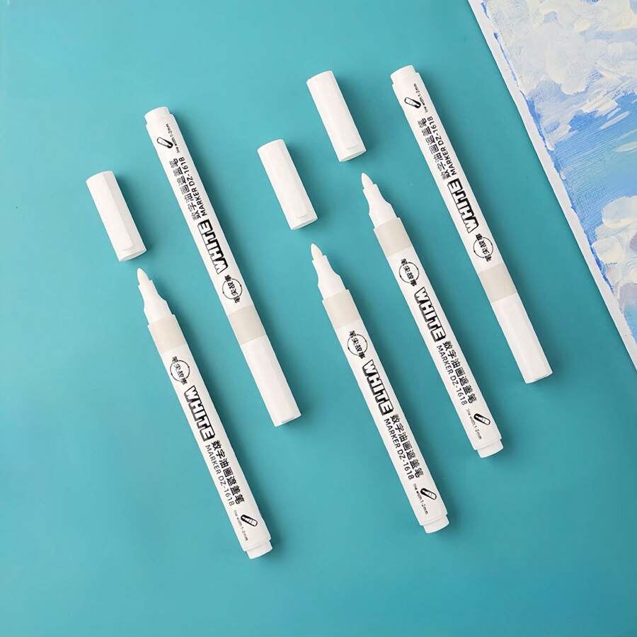 DIY Numeral Paint By Numbers Covering Pen, White Outlining Pen For ...