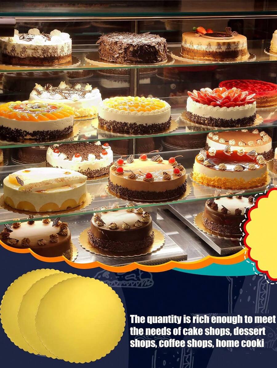 10 Pcs Cake Boards, Glod Cake Boards 10 Inch Round, Food-Graded ...