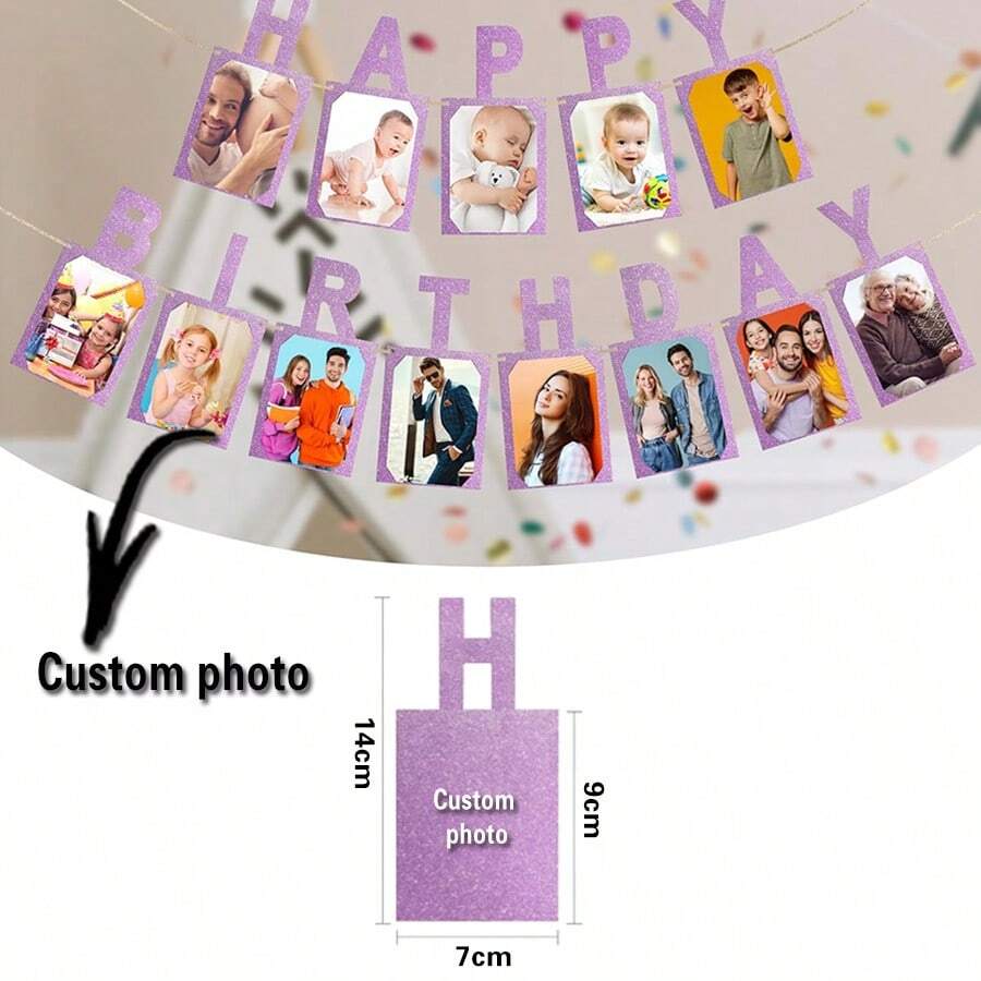 13pcs Happy Birthday Customizable Photo Banner & Poster Kit For Son ...
