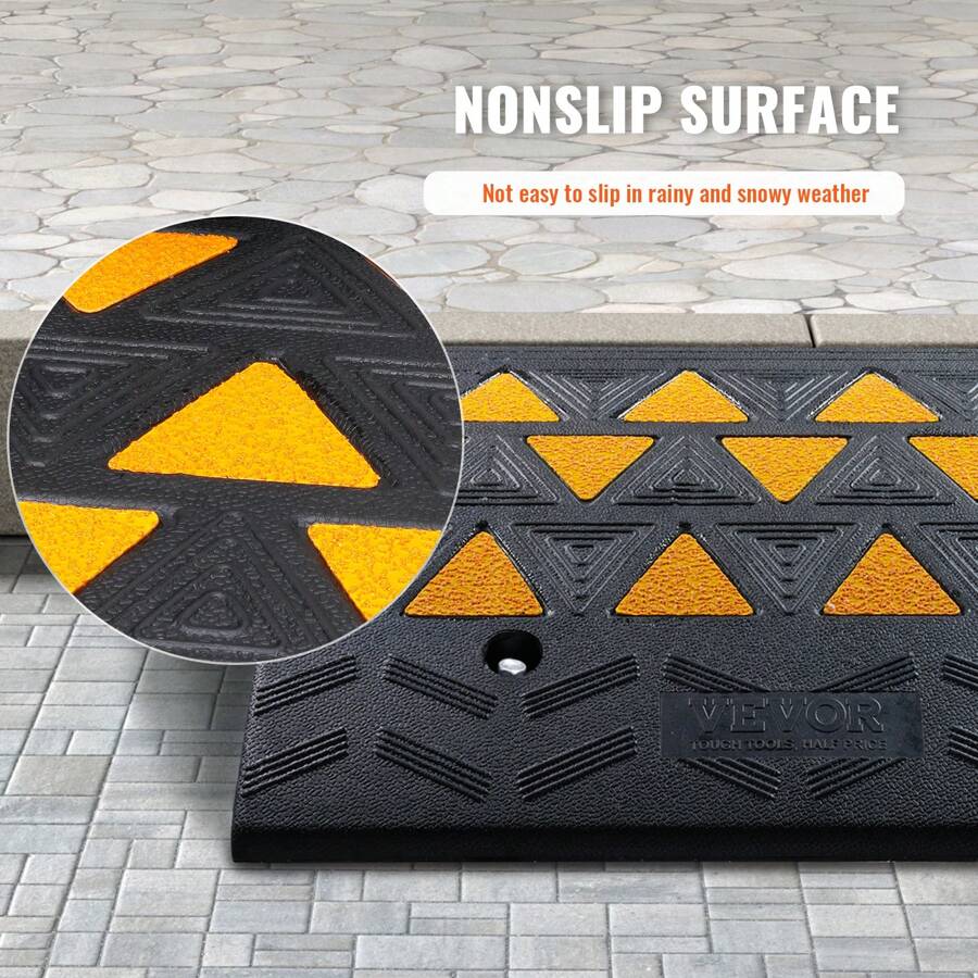 VEVOR VEVOR Rubber Curb Ramp, 6" Rise Height 2 Pack, Heavy-Duty 33069 ...