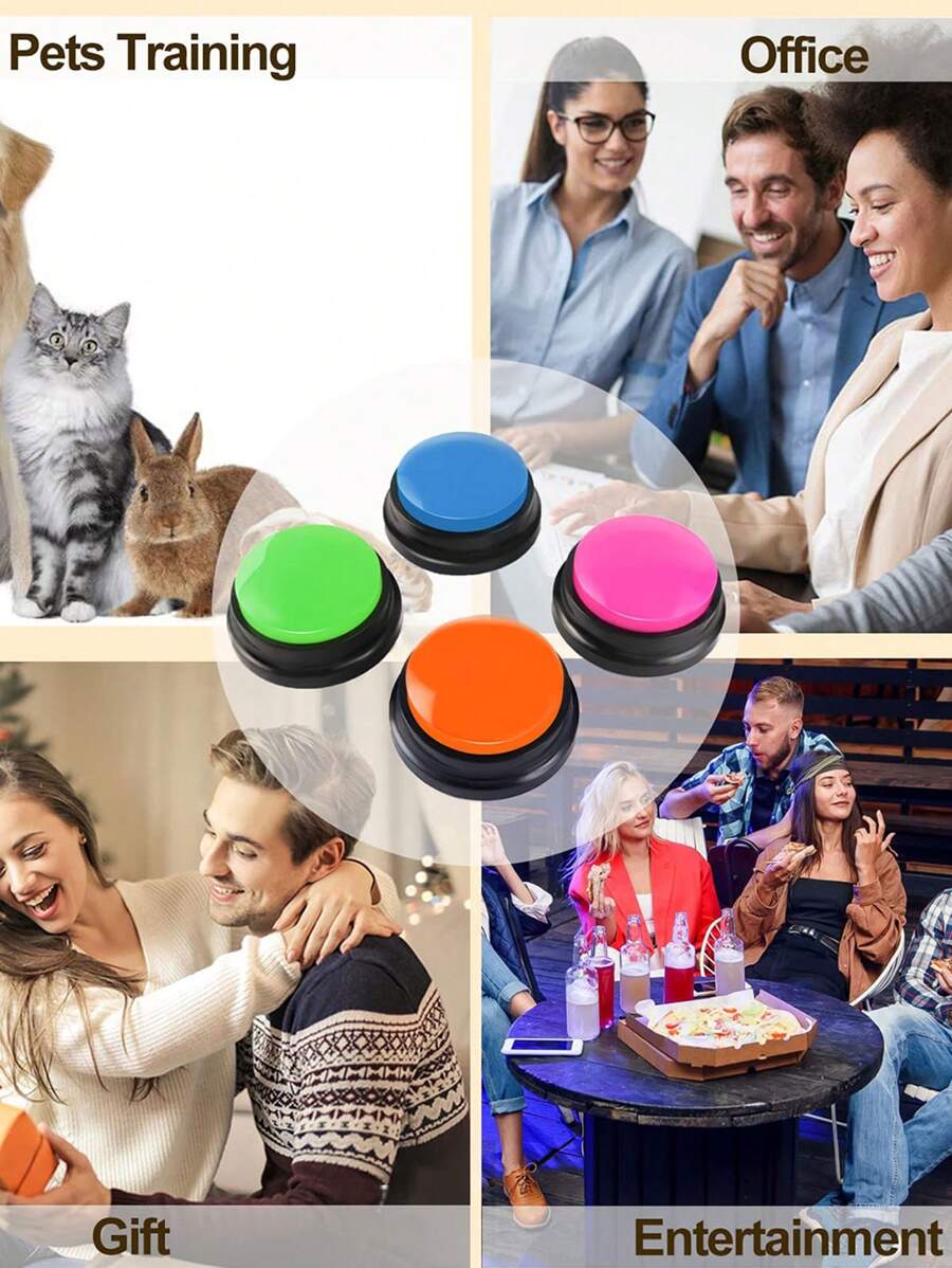 2pcs-Answer Buzzers, Button Answer Buzzers Game Show Buzzer, Recordable ...