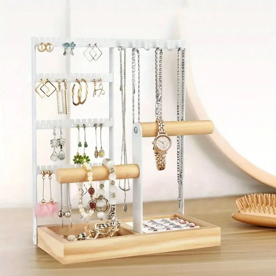 1pc Jewelry Organizer, 4-Tier Earring Holder Organizer With 48 Holes, 6 ...
