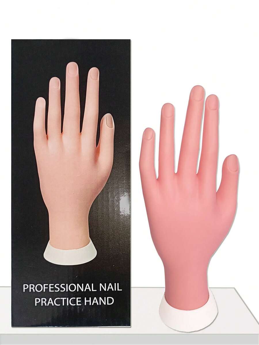 Silicone Nail Art Practice Hand Acrylic Fake Nail Training Fingernails ...