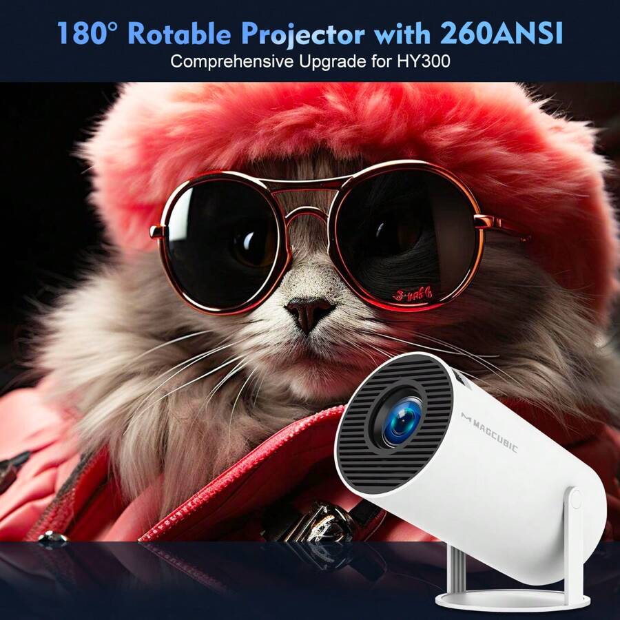 Magcubic Projector 4K Android 11 HY300 Pro Dual Wifi6 260ANSI Allwinner ...