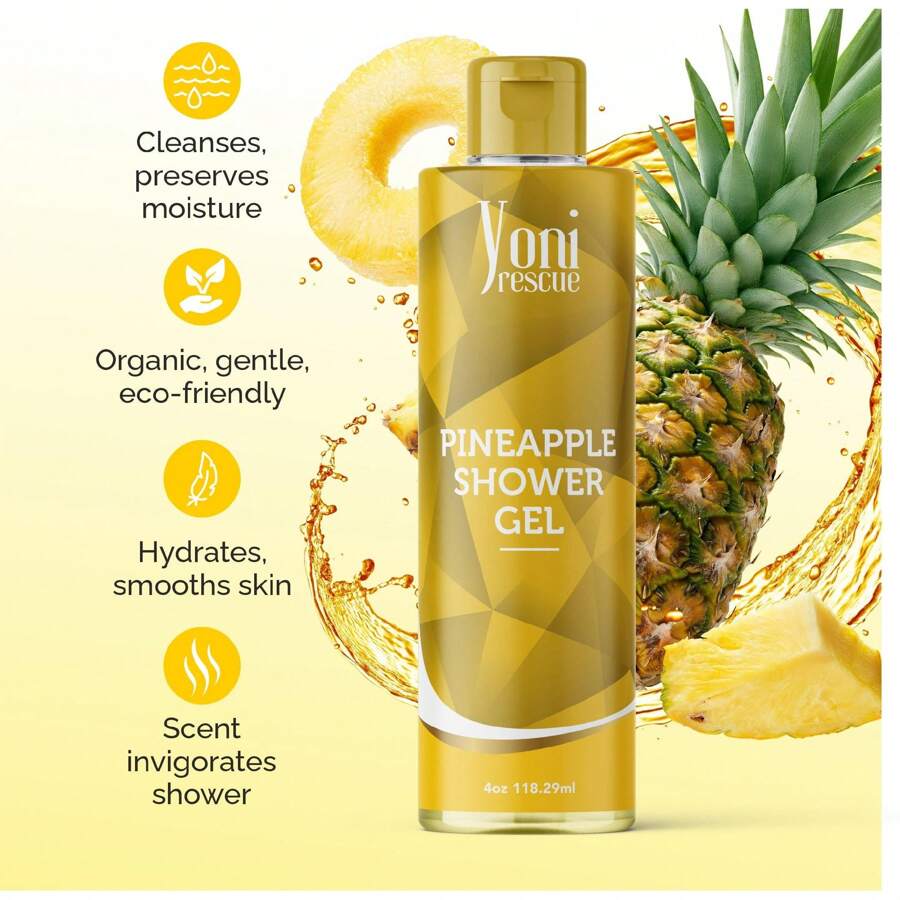 Pineapple Shower Gel, 4oz, Bath And Body Scented Body Wash By Yoni Rescue | SHEIN USA