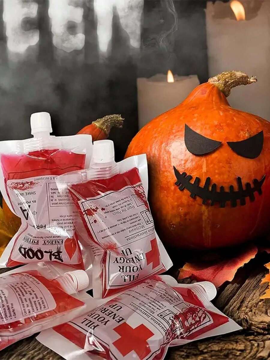 10pcs 150ml Vampire Drink Bags, Halloween Vampire Blood Plasma Drink ...