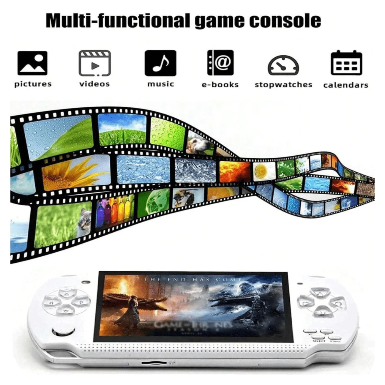 Handheld Game Console, Built-In Multiple Games 4.3'' HD Screen Retro ...