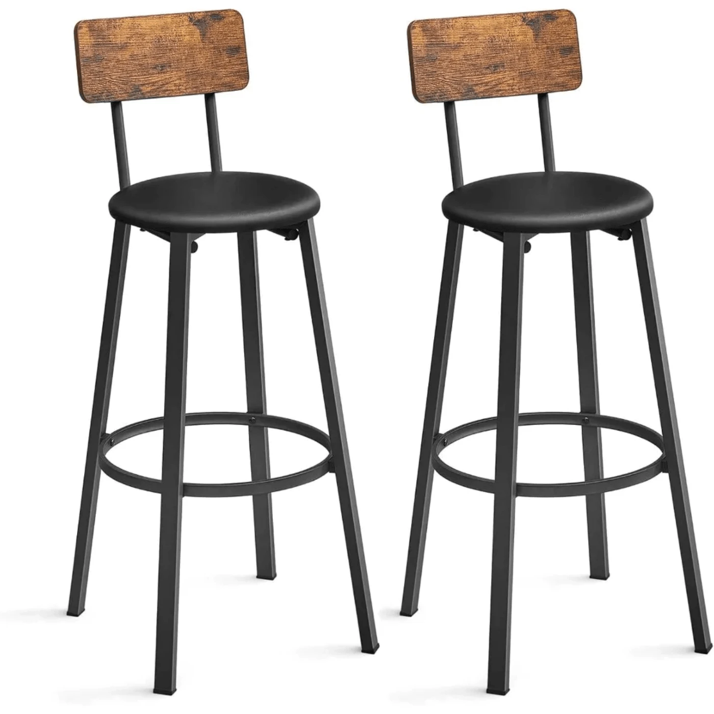 Bar Stools Set Of 2, Bar Height Barstools With Back, Counter Stools Bar ...