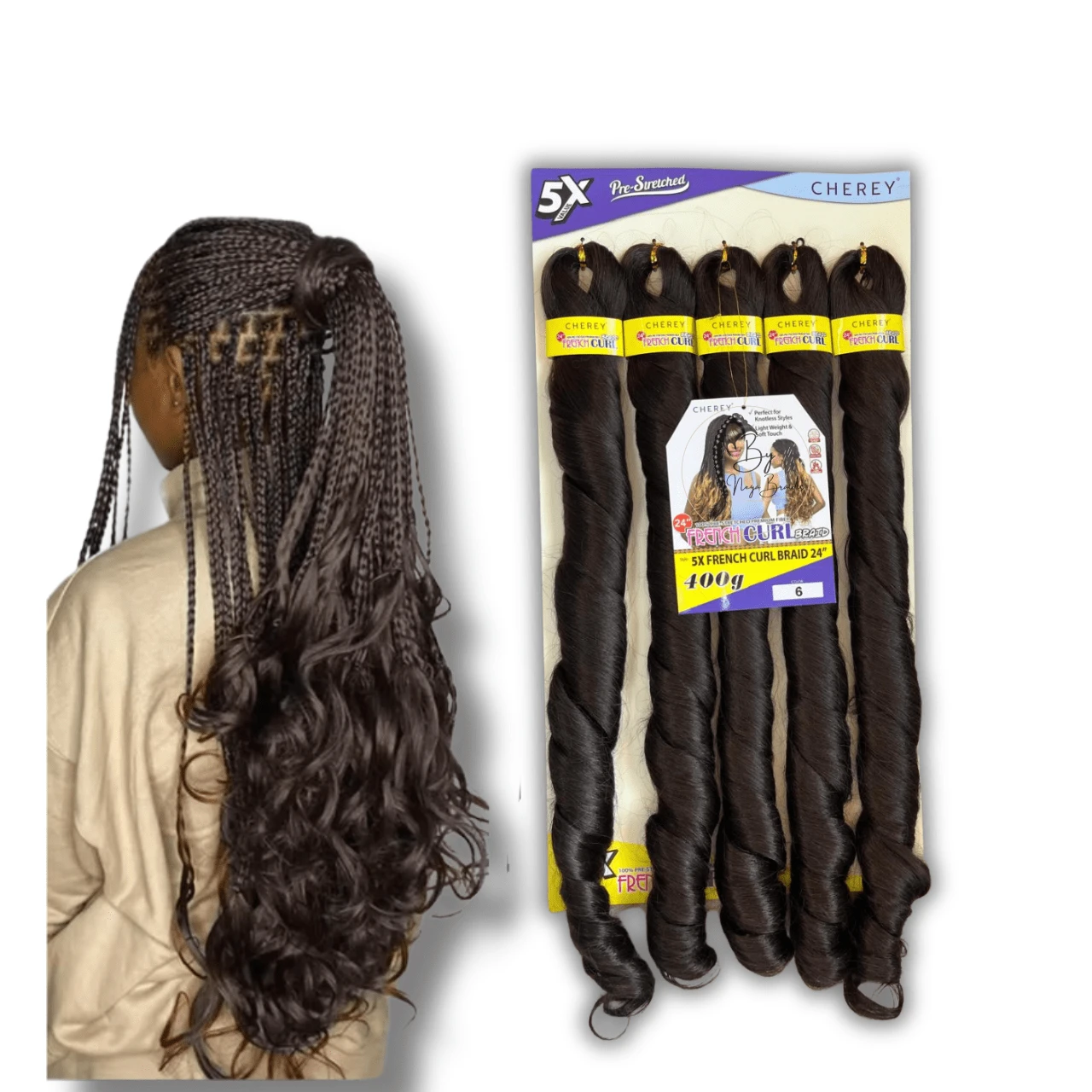 Jumbo French Curl Braids 5x 60cm Cherey Braids Boho Wavy 400g Jumbo ...