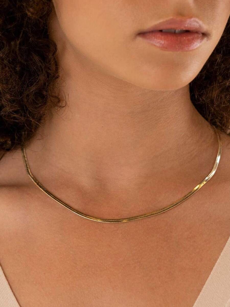 1pc Minimalist Paperclip Necklace, Simple Stainless Steel Non-Fading ...