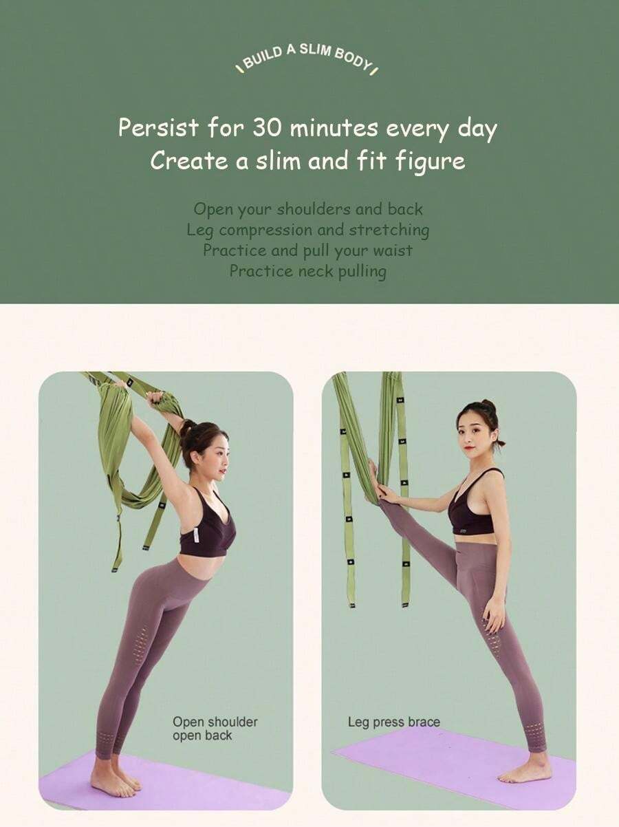 Air Yoga Training With A Straight Horse, Split Hips, Hanging Rope On ...