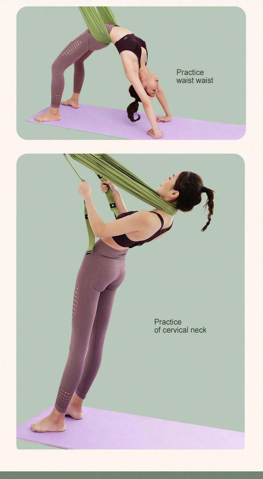 Air Yoga Training With A Straight Horse, Split Hips, Hanging Rope On ...