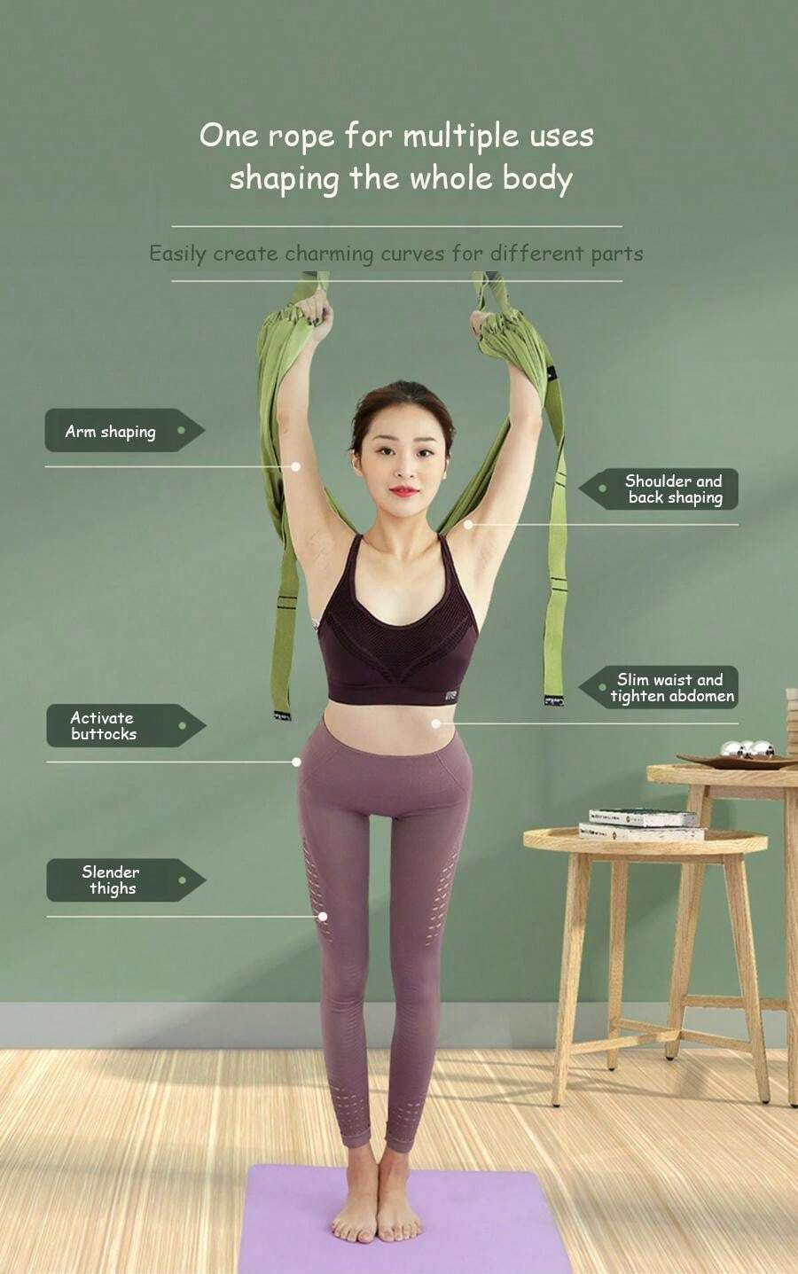 Air Yoga Training With A Straight Horse, Split Hips, Hanging Rope On ...