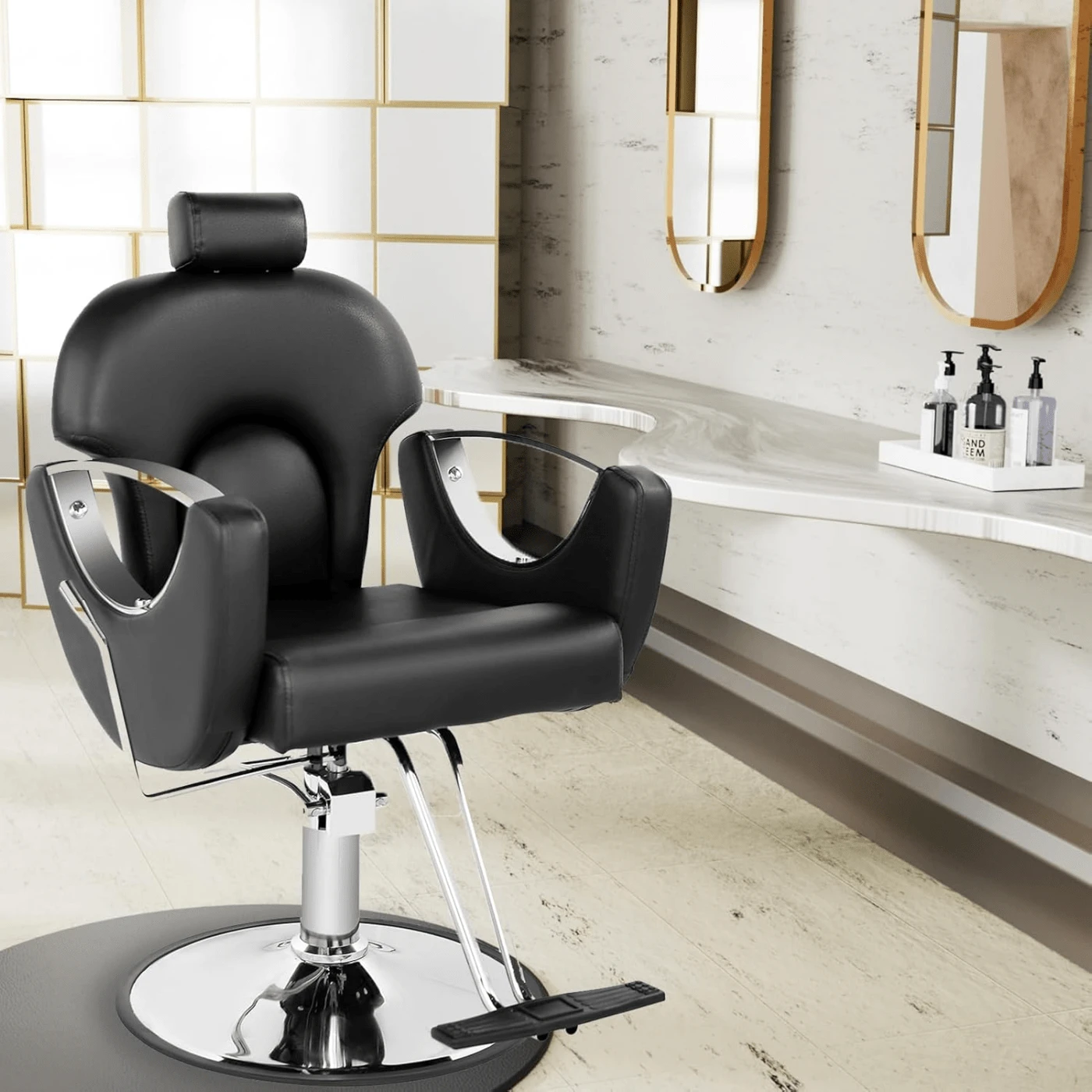 Barber Chair Salon Chair For Hair Stylist,Multi-Function Shampoo Tattoo ...