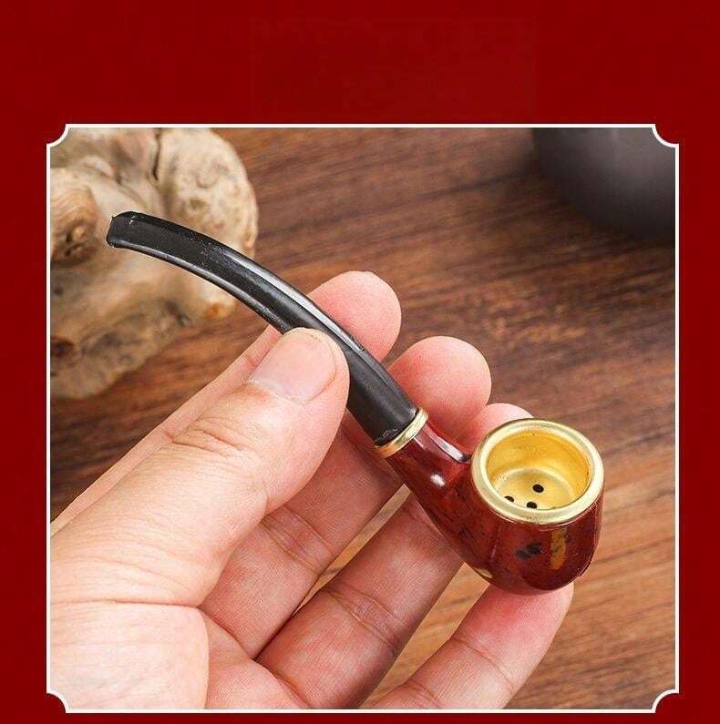 Mini Single-Puff Resin Portable Copper Pipe Smoking Hookah, Curved ...