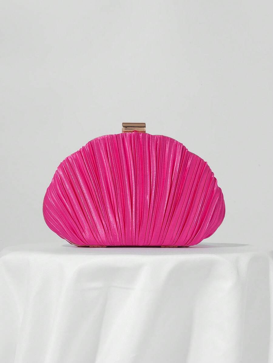 Satin Pleated Box-Shaped Evening Bag, Banquet Bag, Formal Gown Bag ...