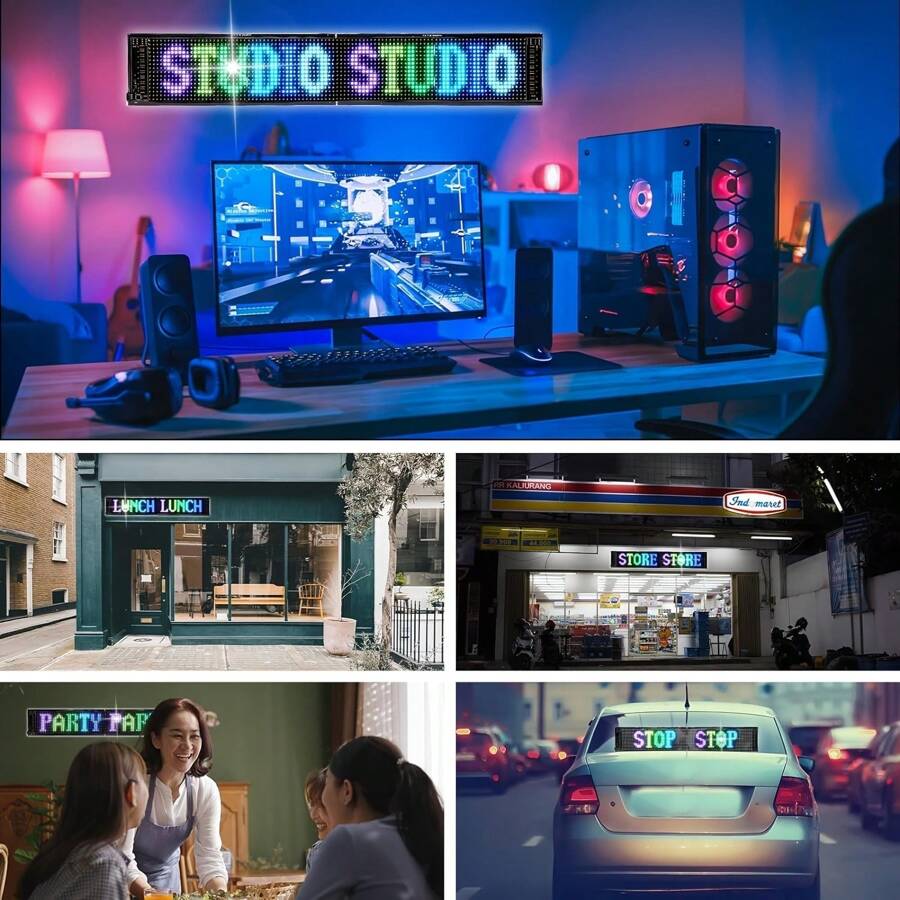 Flexible LED Soft Screen APP Controlled Car Advertising Display Rear ...