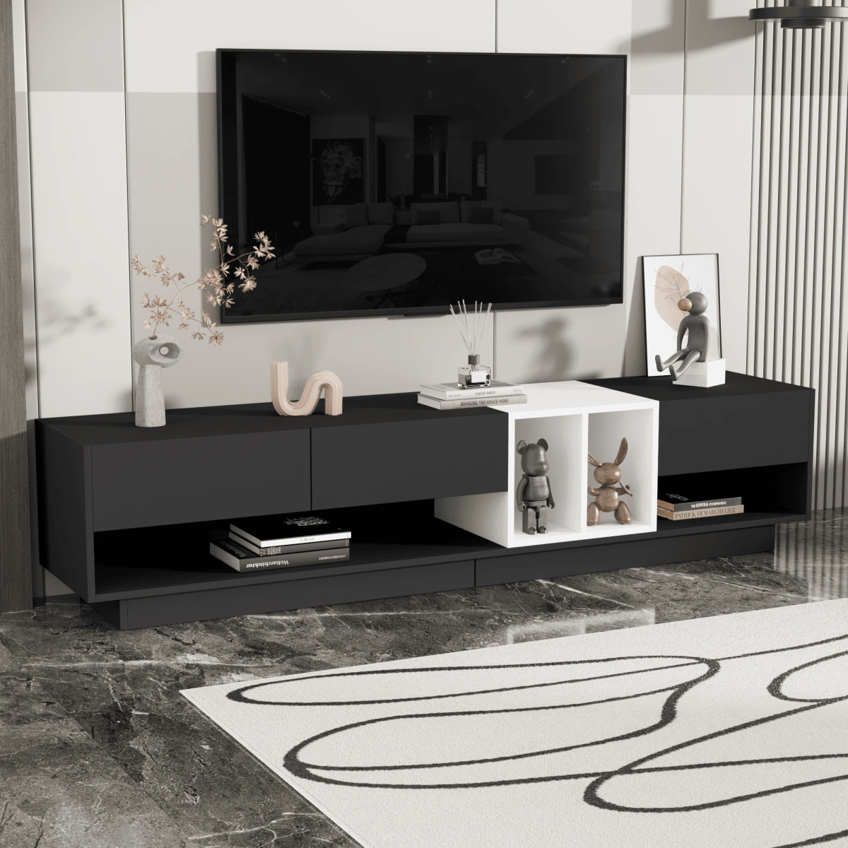 Sleek And Stylish TV Stand With Perfect Storage Solution, Two-Tone ...