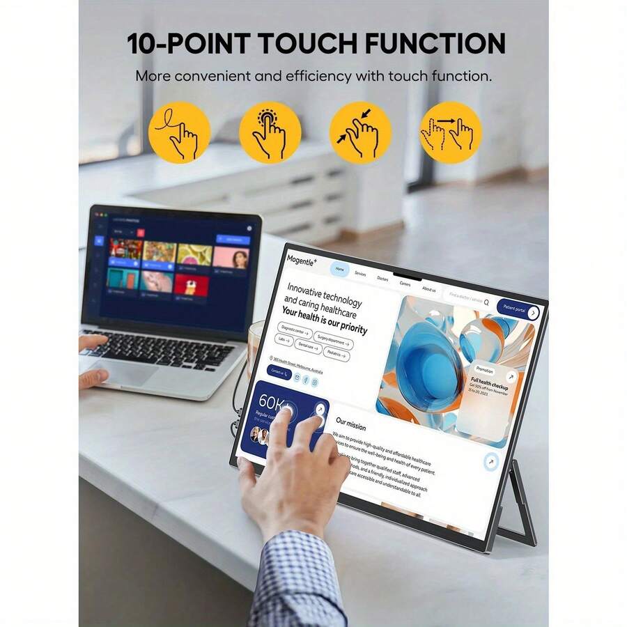 Portable Monitor Touchscreen, 18.5 Inch FHD 120HZ Gaming Monitor ...