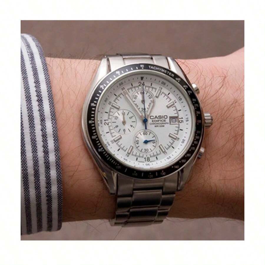 Casio EDIFICE Analog Watch - For Men Chronograph White Dial Watch EF ...