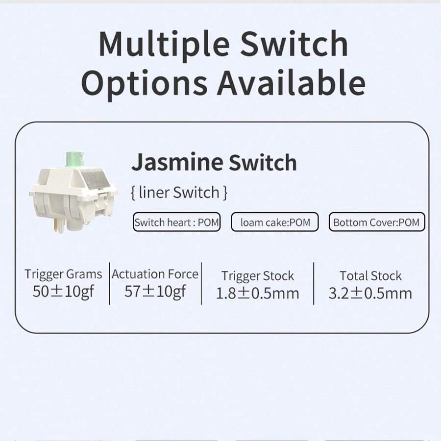 AJAZZ AK870 Three-Mode Customized Mechanical Keyboard Jasmine Switch ...