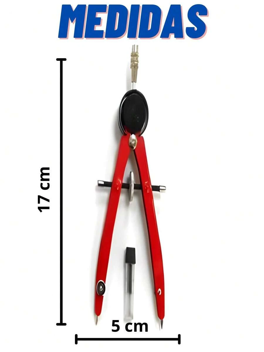 Compas De Precision Metálico Grande Escolar Oficina Arte Dibujo Tecnico ...