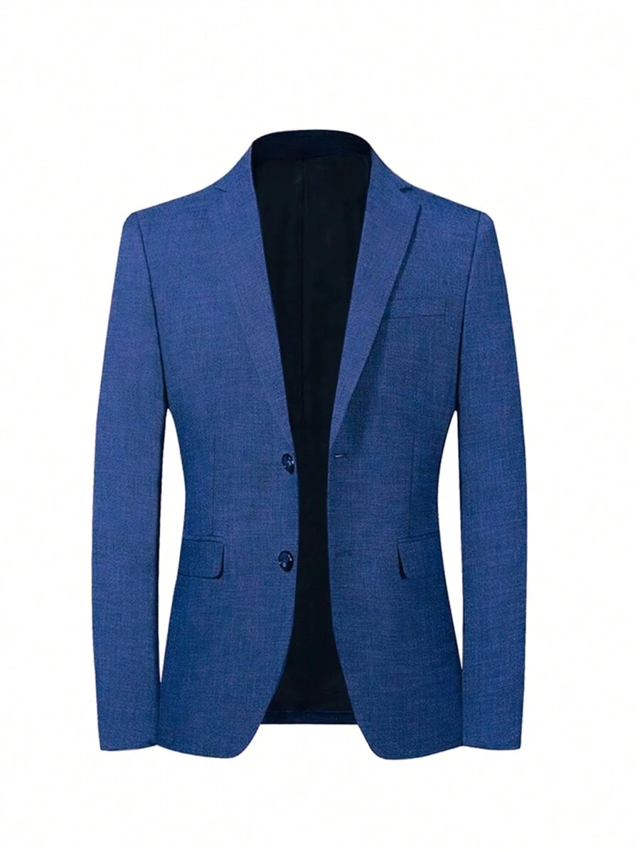 Navy Blue Business Casual Suit Jacket | SHEIN USA
