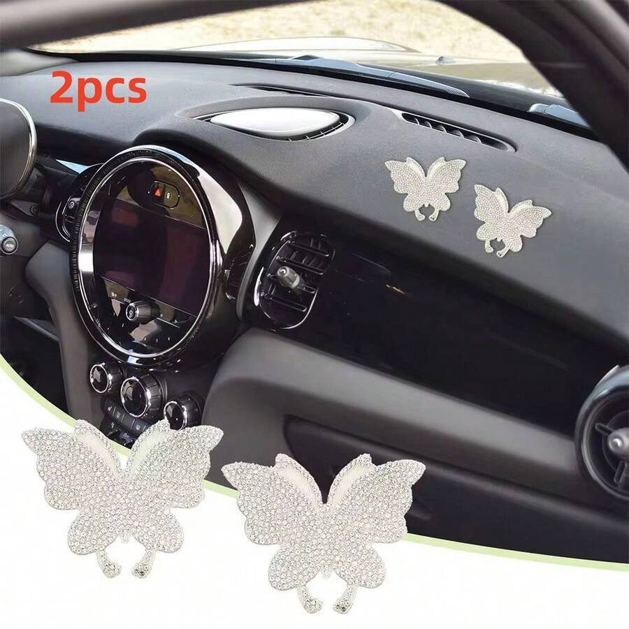 2pcs/Set Crystal Rhinestone Car Sticker Bling Decoration DIY Window ...