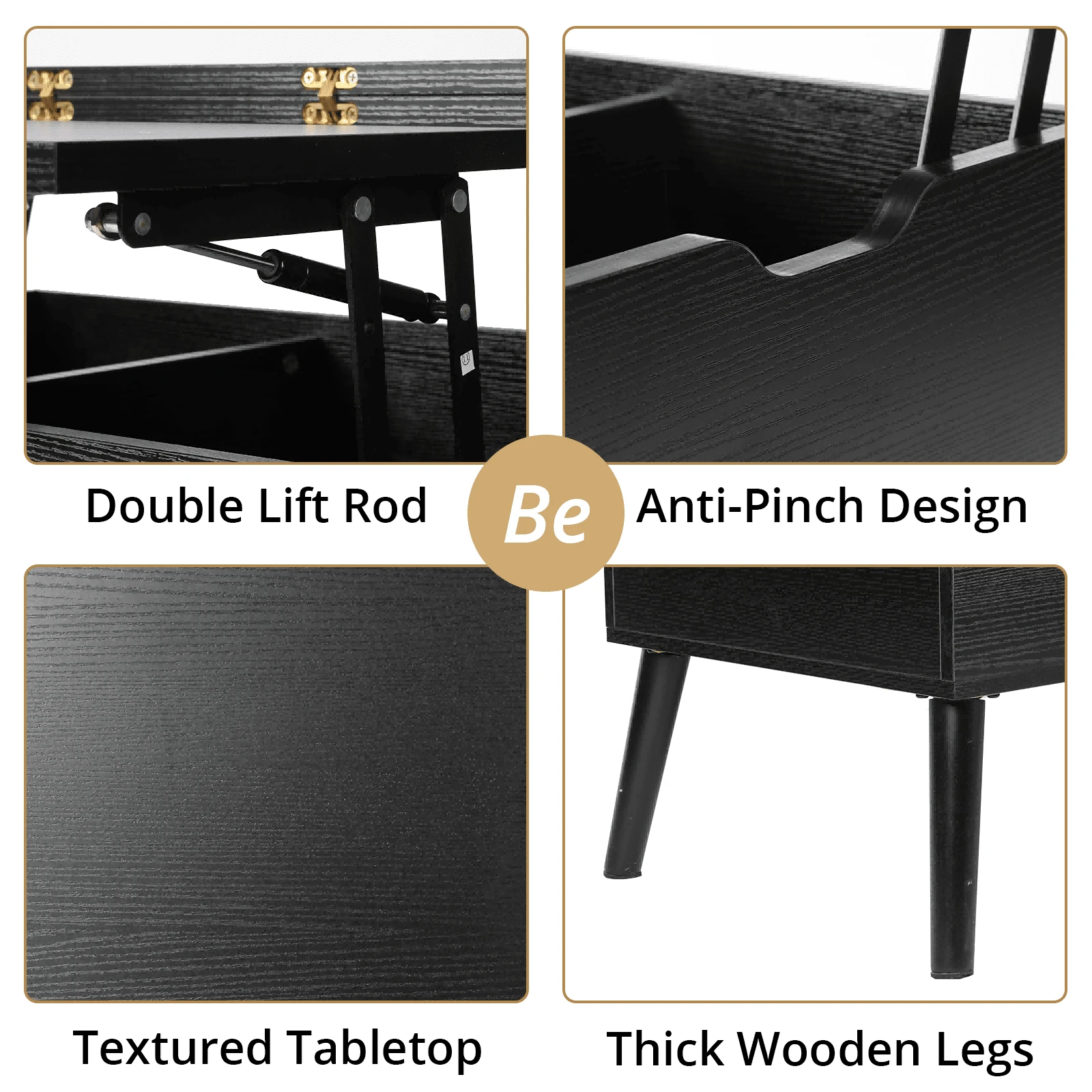 VOWNER VOWNER Lift Top Coffee Table Convertible To Dining Table, 3 In 1 ...