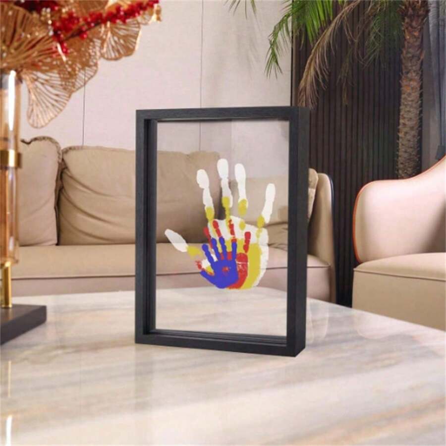 Wooden Photo Frame Box With Transparent Hand Print Design - DIY ...