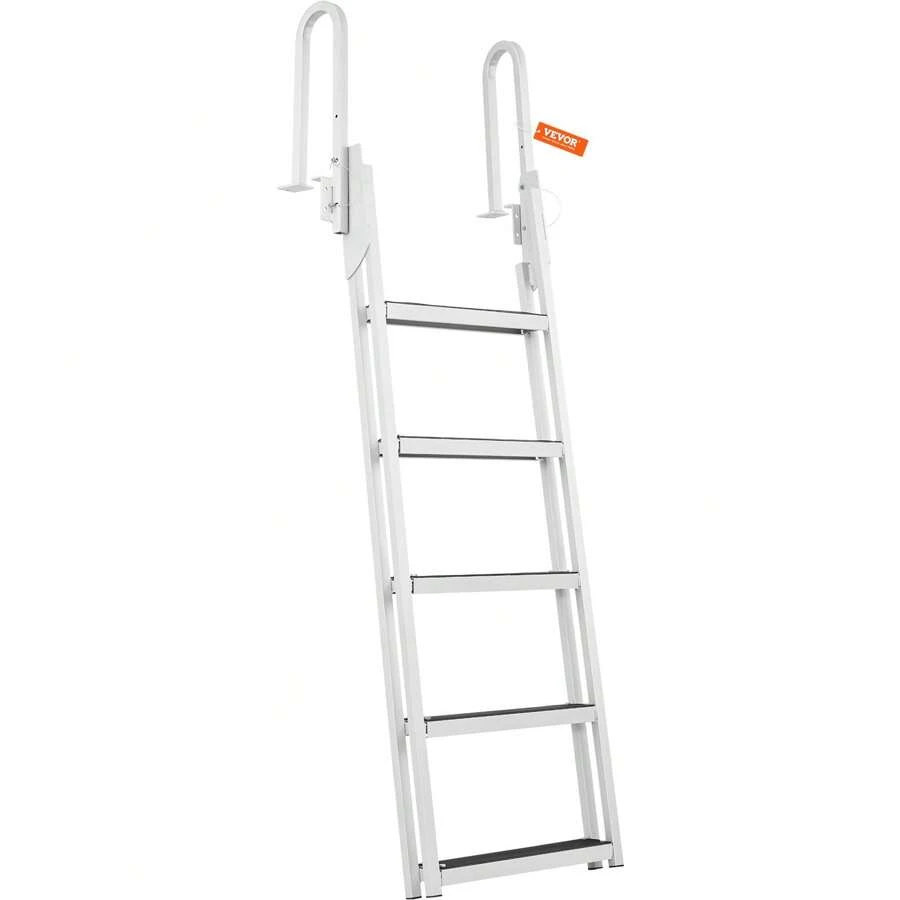 Flip-Up Dock Ladder 5 Steps, 350 Lbs Load Capacity, Aluminum Alloy ...