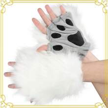 Furry Therian Mask And Fox Tail Glove Set For Girls, Cat Mask Therian ...