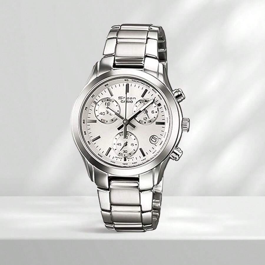 Casio Sheen Women Quartz Watch, Analog Display And Stainless Steel ...