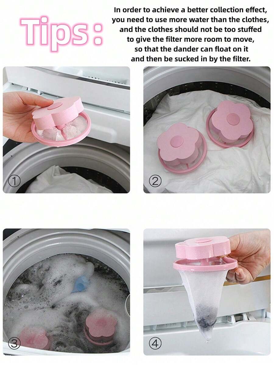 Random Color Pet Hair Lint Filter Net, Laundry Filter Bag, Washing ...