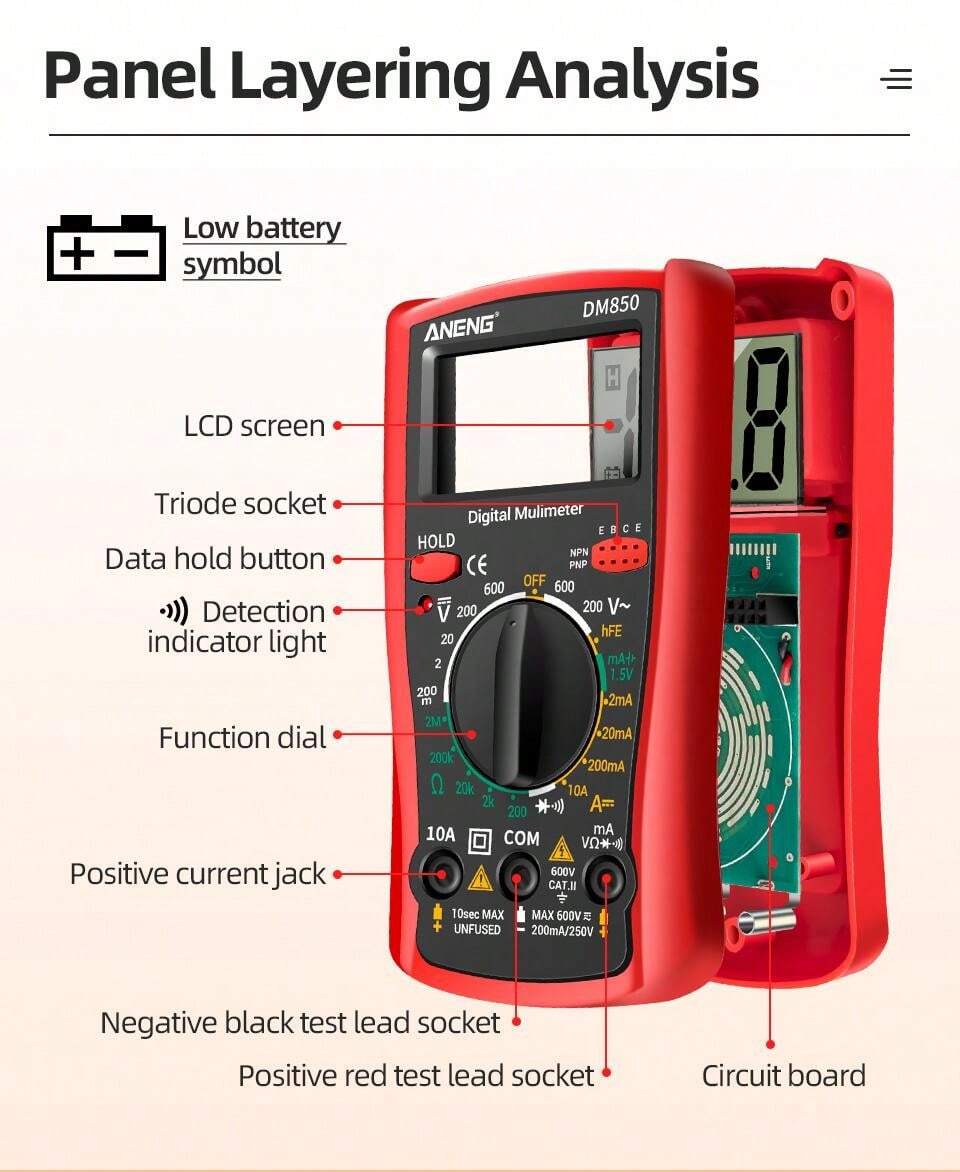 ANENG DM850 Digital Multimeter 1999 Counts Eletric Professional ...