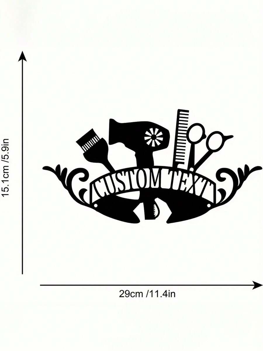 An Iron Vintage Custom Barber Shop Metal Wall Logo Barber Name Tag ...