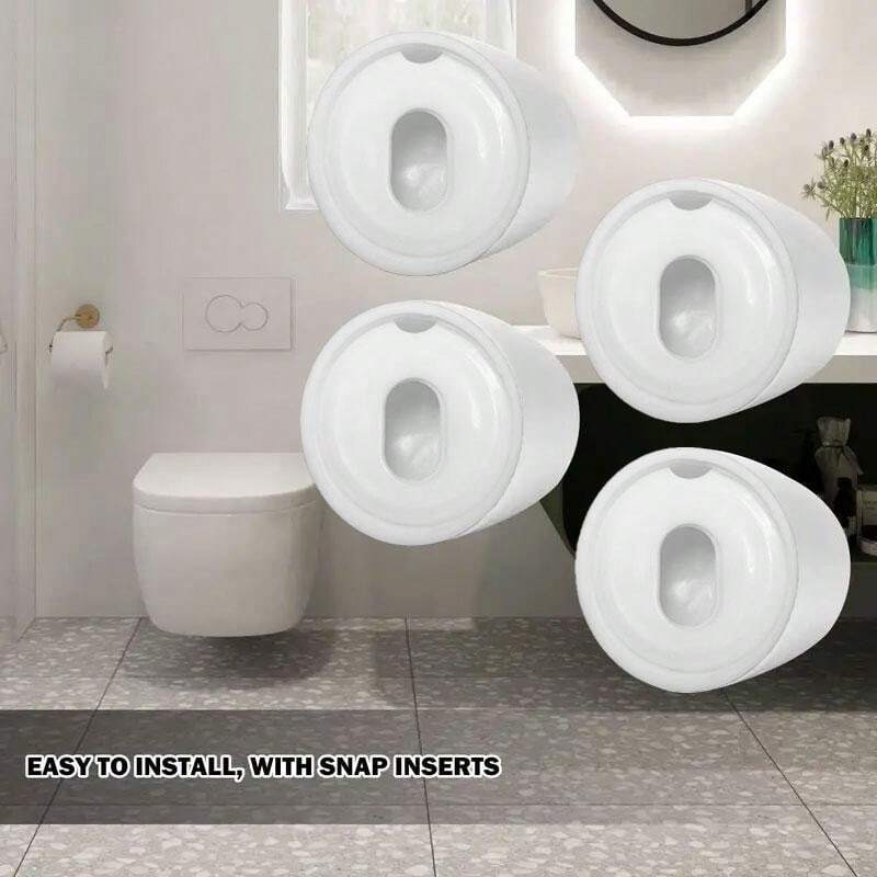 Universal Toilet Bolt Cover, Round Plastic Snap-On Toilet Bolt Caps With Extra Washers For Easy ...