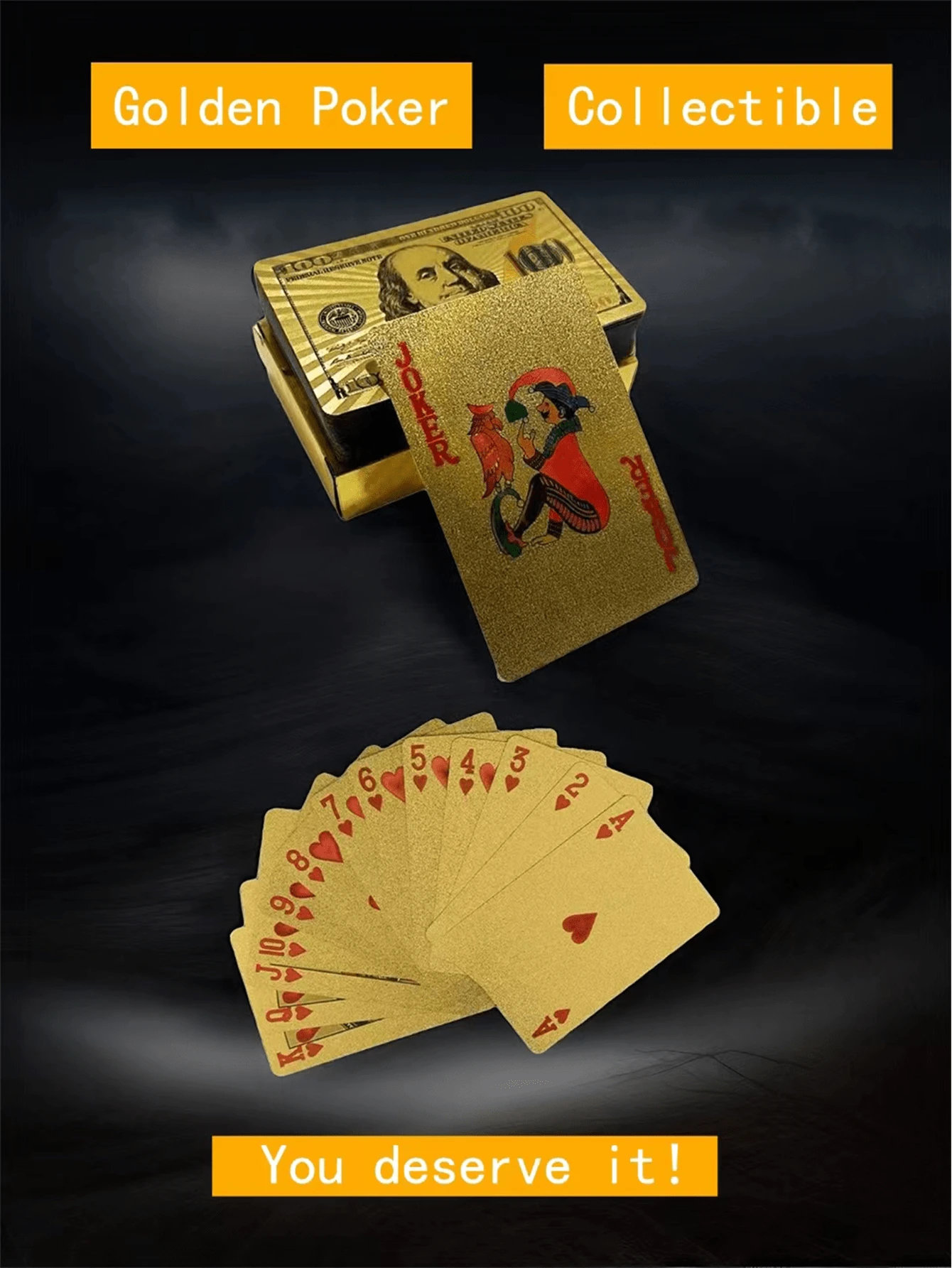 Local Tyrant Gold Plastic Playing Cards Waterproof Folding Proof Gold ...