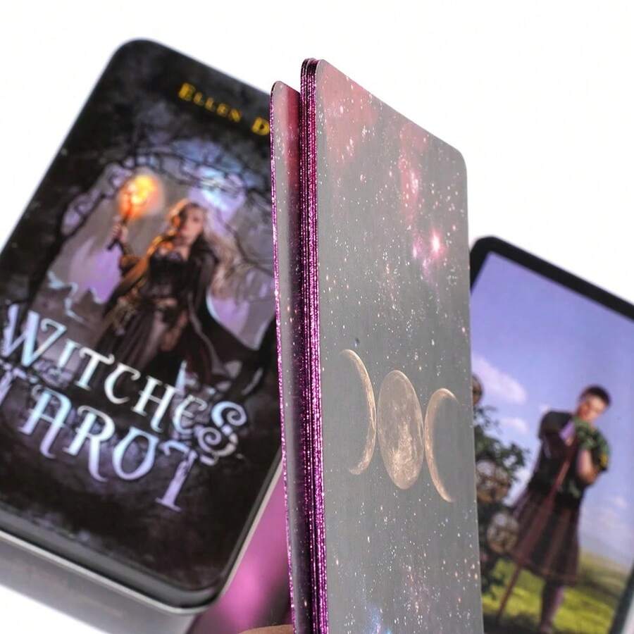 Witch Tarot Cards Deck Beginner Tarot Set With Tin Metal Box, High ...