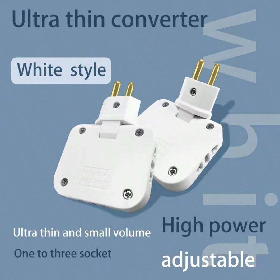 2 Packs 3 Way European Plug Foldable Power WallPlug Adapter,180 Degree ...