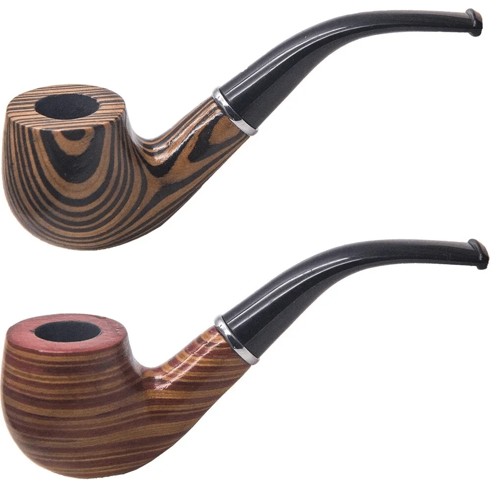 2 Durable Wooden Wood Smoking Pipe Tobacco Cigarettes Cigar Pipes ...