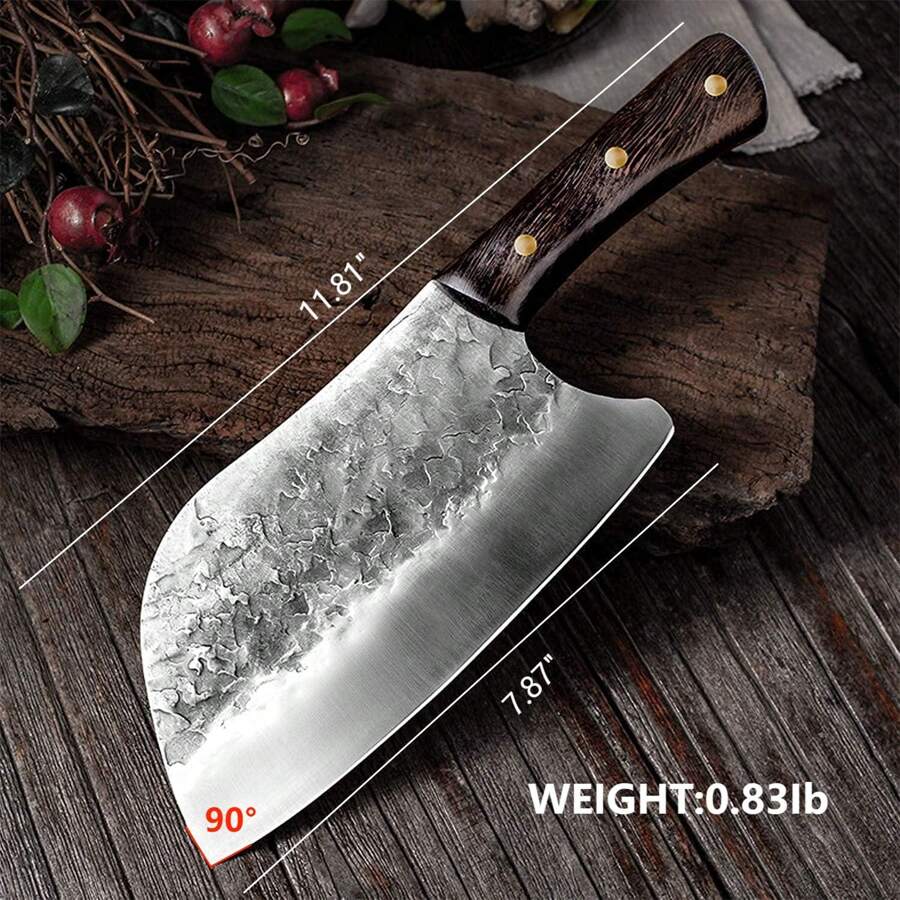 huusk Vegetable And Meat Cleaver Knife Full Tang Butcher Knife Kitchen ...