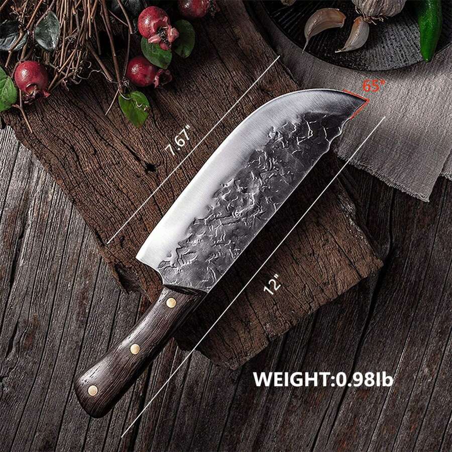 huusk Vegetable And Meat Cleaver Knife Full Tang Butcher Knife Kitchen ...