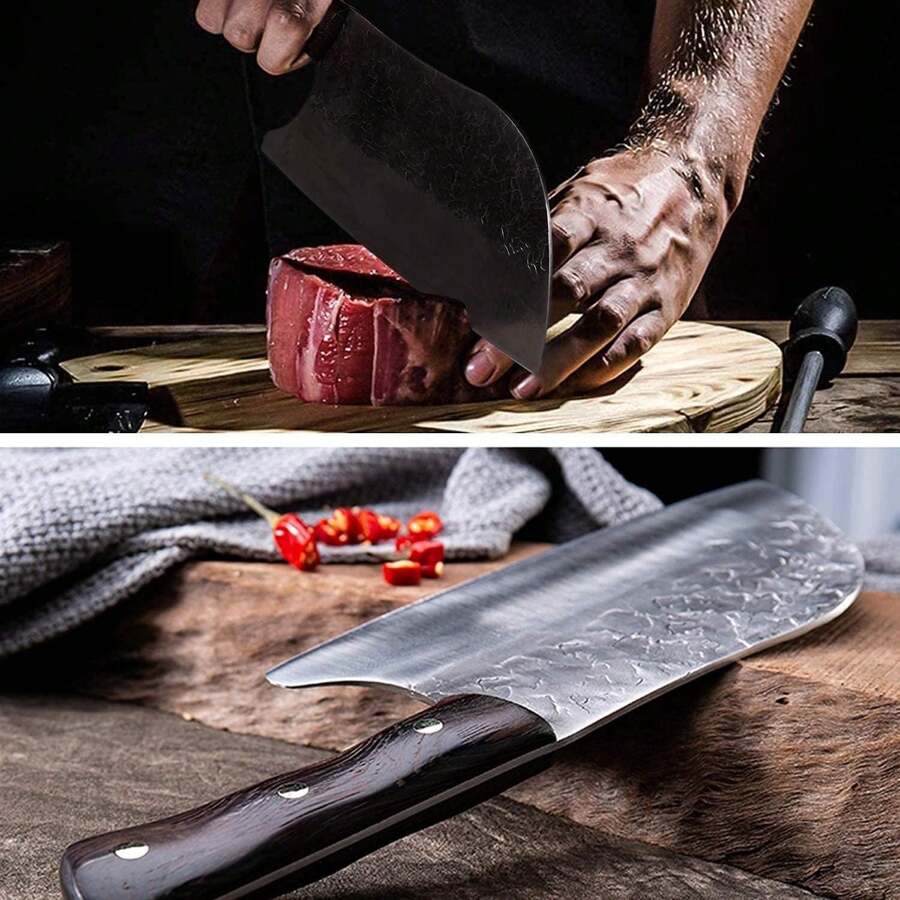 huusk Vegetable And Meat Cleaver Knife Full Tang Butcher Knife Kitchen ...
